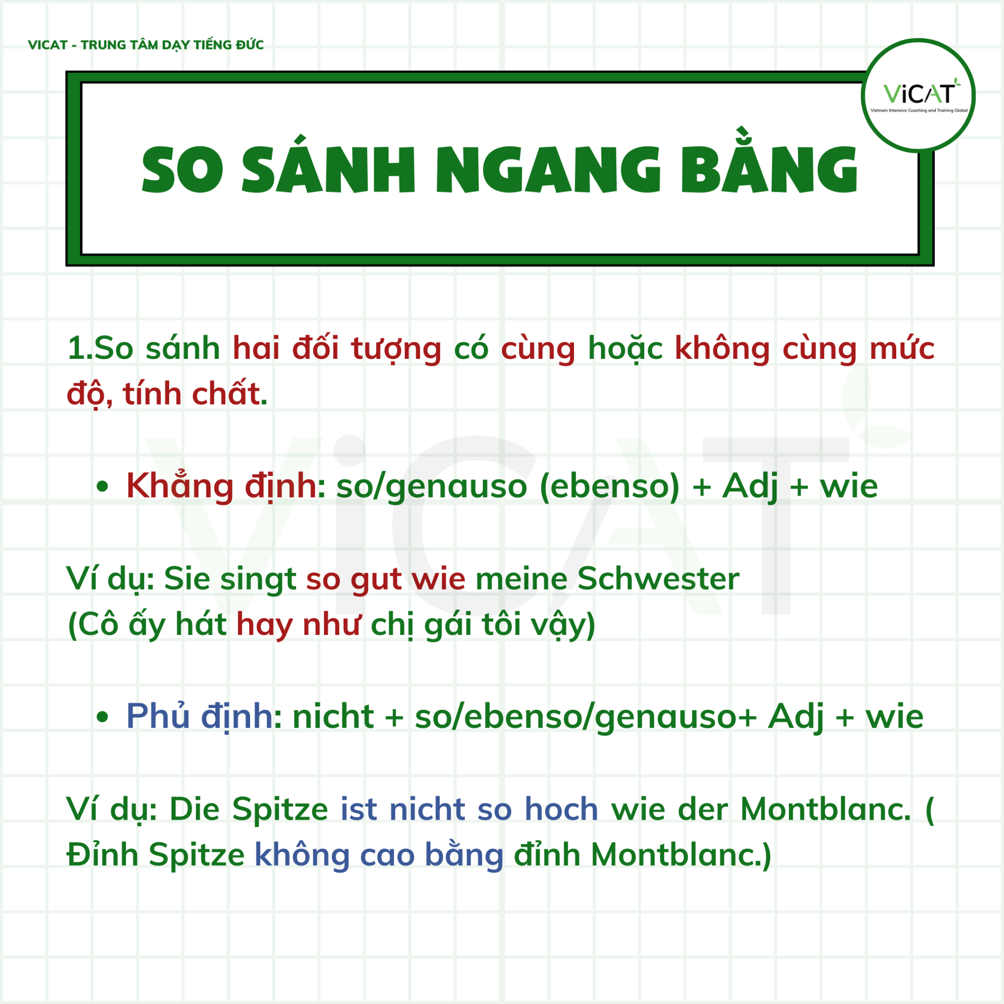 Các dạng so sánh cơ bản trong tiếng Đức